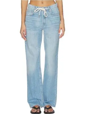 GRLFRND GRLFRND Bella Low Rise Boyfriend Drawstring Jeans Blue