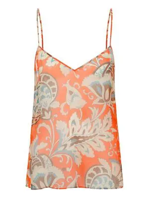 Etro Printed Silk Camisole - Orange