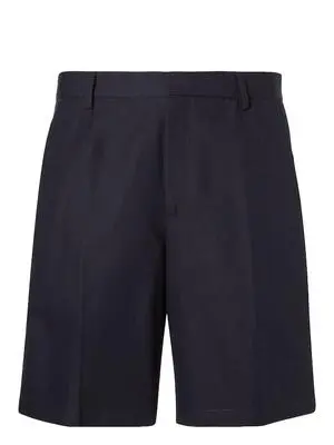 Zegna Cotton And Linen Bermuda Shorts - Black