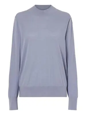 THE ROW Nari Wool Mock-neck Sweater - Blue
