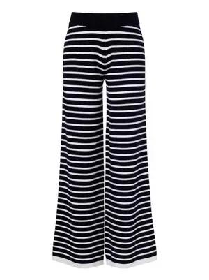 Jardin Des Orangers Striped Cashmere Wide-leg Pants - Blue