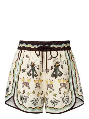 ALEMAIS Printed Linen Shorts - Multicoloured