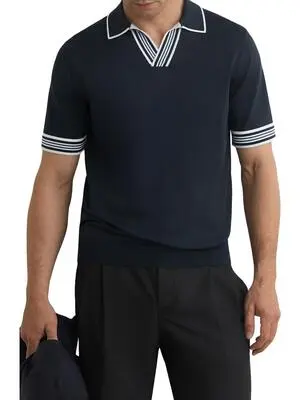 REISS Poole Tipped Polo Navy