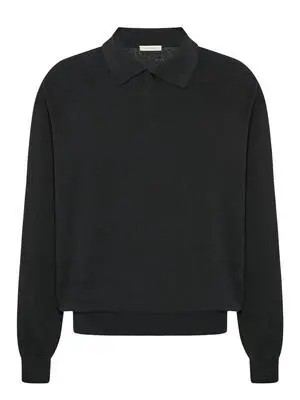 THE ROW Kirin Long-sleeve Polo - Black
