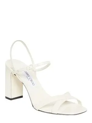 JIMMY CHOO Elsy Block Heel Sandal - Latte