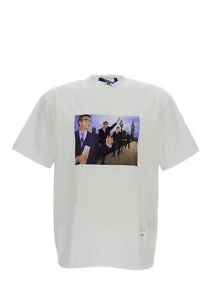 Junya Watanabe Maglietta A Maniche Corte Con Stampa - Bianco