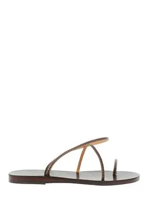 ANCIENT GREEK SANDALS Eleftheria Stitch Sandals - Brown