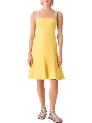 Akris Silk & Cotton Shantung Sundress - Lemon Zing