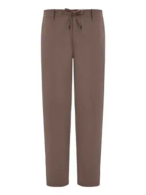 Canali Travel Wool Regular Fit Drawstring Pants - Brown