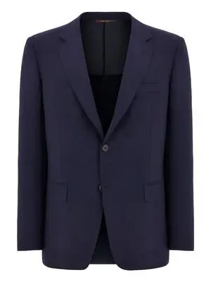 Canali Navy Cashmere Single-breasted Jacket - Blue