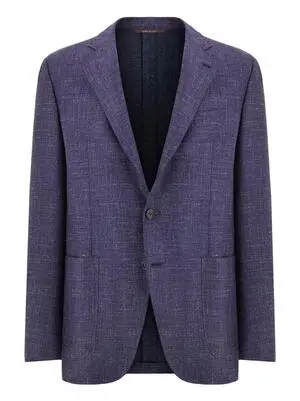 Canali Modern-fit Wool, Silk, And Linen Jacket - Blue