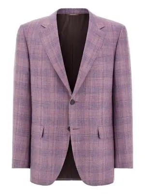 Canali Cashmere, Linen And Silk Jacket - Purple