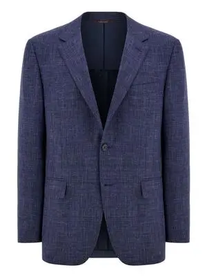 Canali Wool, Silk And Linen Jacket - Blue