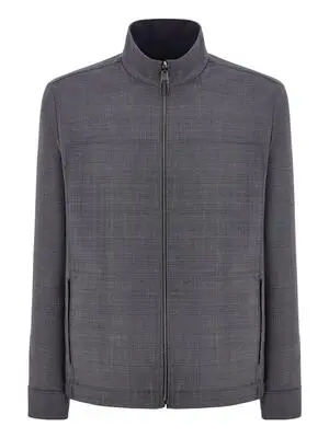 Canali Wool And Technical Fabric Reversible Jacket - Grey