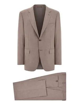 Canali Walnut 150's Wool Grisaille Regular-fit Suit - Brown