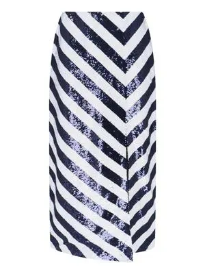 Ralph Lauren Sequin Embellished Midi Skirt - Blue