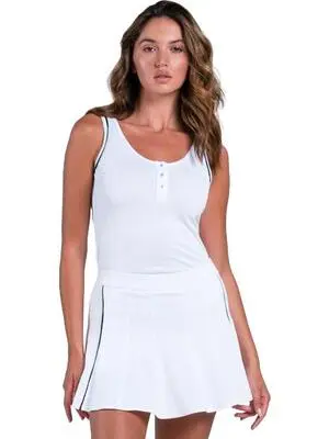 Lucky In Love Match Point Henley Tank White/navy