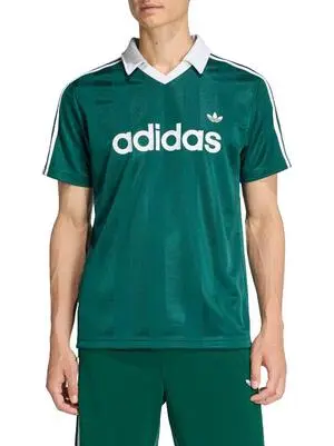 Adidas Short Sleeve Stripe Soccer Jersey - Collegiate Green