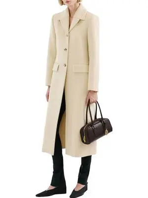 Mango Wool-blend Notch-collared Coat - Vanilla