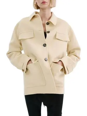 Mango Wool-blend Jacket - Vanilla