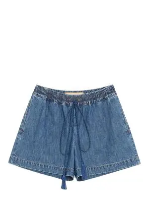 Valentino Garavani Denim Drawstring Shorts - Blue