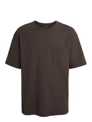 LEMAIRE Cotton-linen Boxy T-shirt Brown