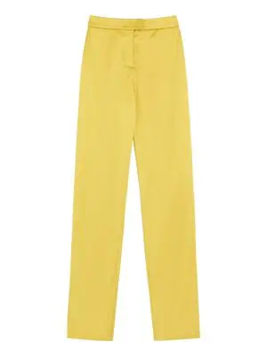 Valentino Garavani Silk-blend Straight Trousers - Yellow