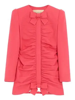 Valentino Garavani Virgin Wool Ruched Jacket - Red