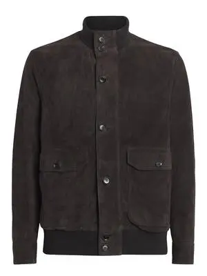 Brioni Suede Bomber Jacket - Brown