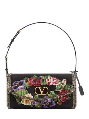 Valentino Garavani Small Embellished Shoulder Bag - Black