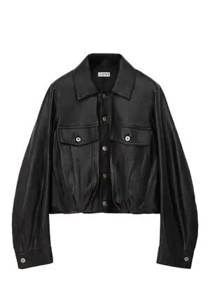 Loewe Lambskin Leather Jacket Black