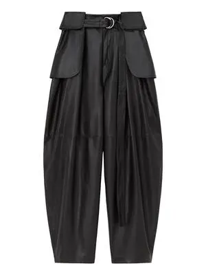 Loewe Leather Cargo Trousers - Black