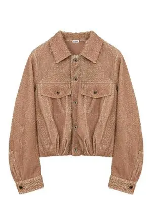 Loewe Textured Lambskin Oversized Jacket - Beige