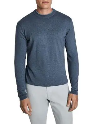 JACK VICTOR Dan Cotton Crewneck Sweater - Blue