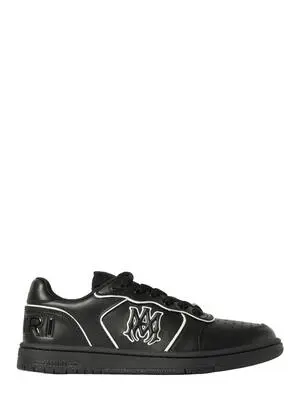 Amiri Amiri Newport Low-Top Sneakers In Smooth Leather With Perforated Toe And Contrast Logo Black 1