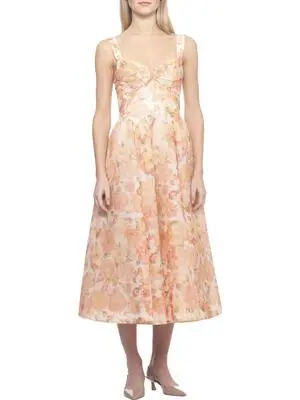 Zimmermann Embellished V-neck Midi Dress - Orange