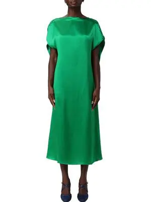 Dries Van Noten Satin Midi Dress - Green