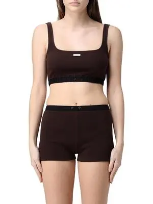 ENTIRE STUDIOS Ribbed Knit Cropped Top - Red