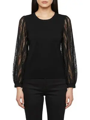 TWINSET Twinset Lace Sleeve Sweater