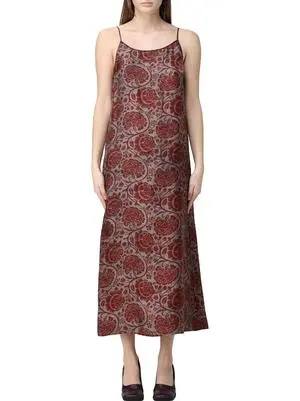 UMA WANG Floral Print Midi Slip Dress - Black