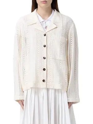 LOW CLASSIC Textured Cropped Jacket - Ivory