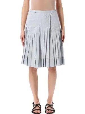 LOW CLASSIC Pleated Midi Skirt - Blue