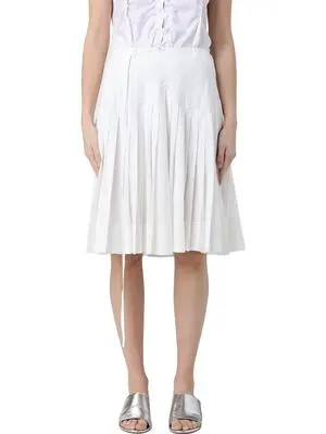 LOW CLASSIC Pleated Midi Skirt - White