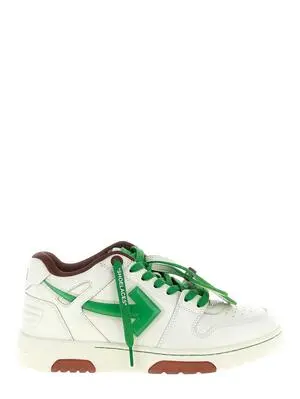 Off-White Off-White "Out Of Office" Leather Sneakers Green