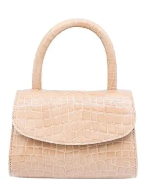 By Far By Far Mini 2.0 Crocodile Print Leather Bag Camel