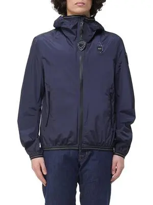BLAUER. Blauer Hooded Polyester Windbreaker Jacket Blue