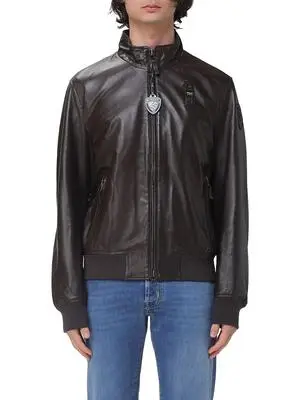 BLAUER. Leather Bomber Jacket - Coffee