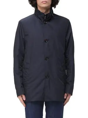 MOORER Jacket With Stand Collar - Blue