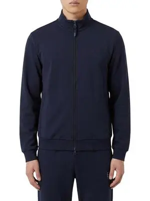 EA7 Zip Cardigan With High Neck - Blue