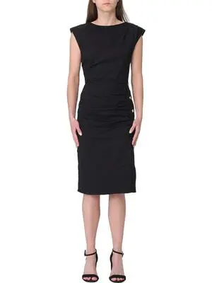 Pinko Ruched Button Detailed Midi Dress - Black